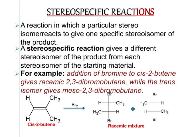Stereo selective and specific reactions optical purity | PDF ...