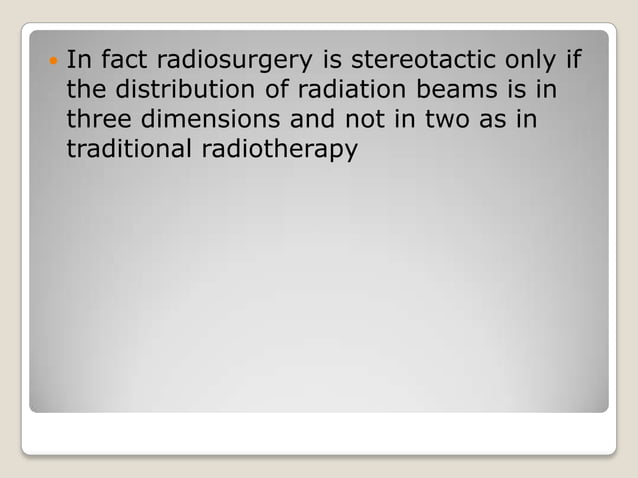 Stereotactic radiosurgery (srs) | PPT