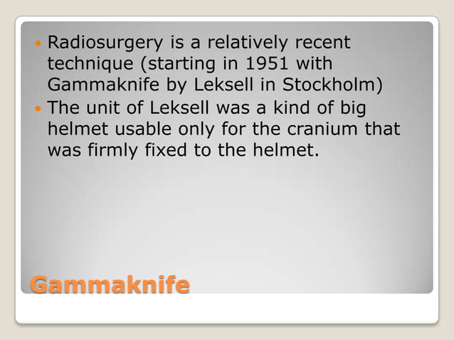 Stereotactic Radiosurgery Srs Ppt