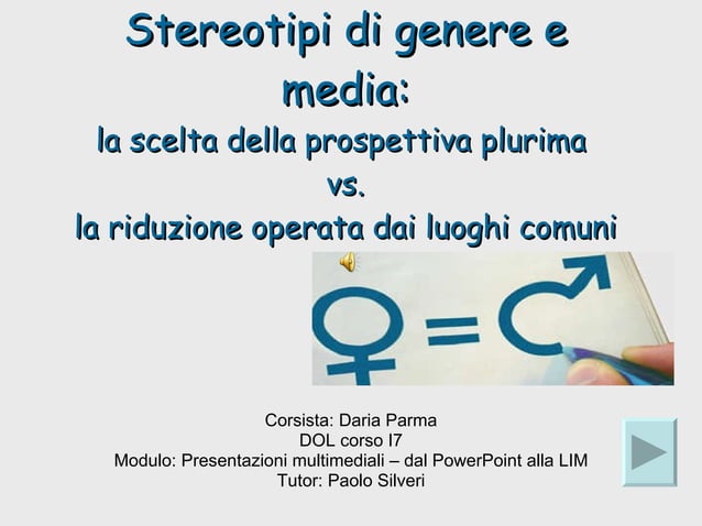 Stereotipi di genere e media | PPT