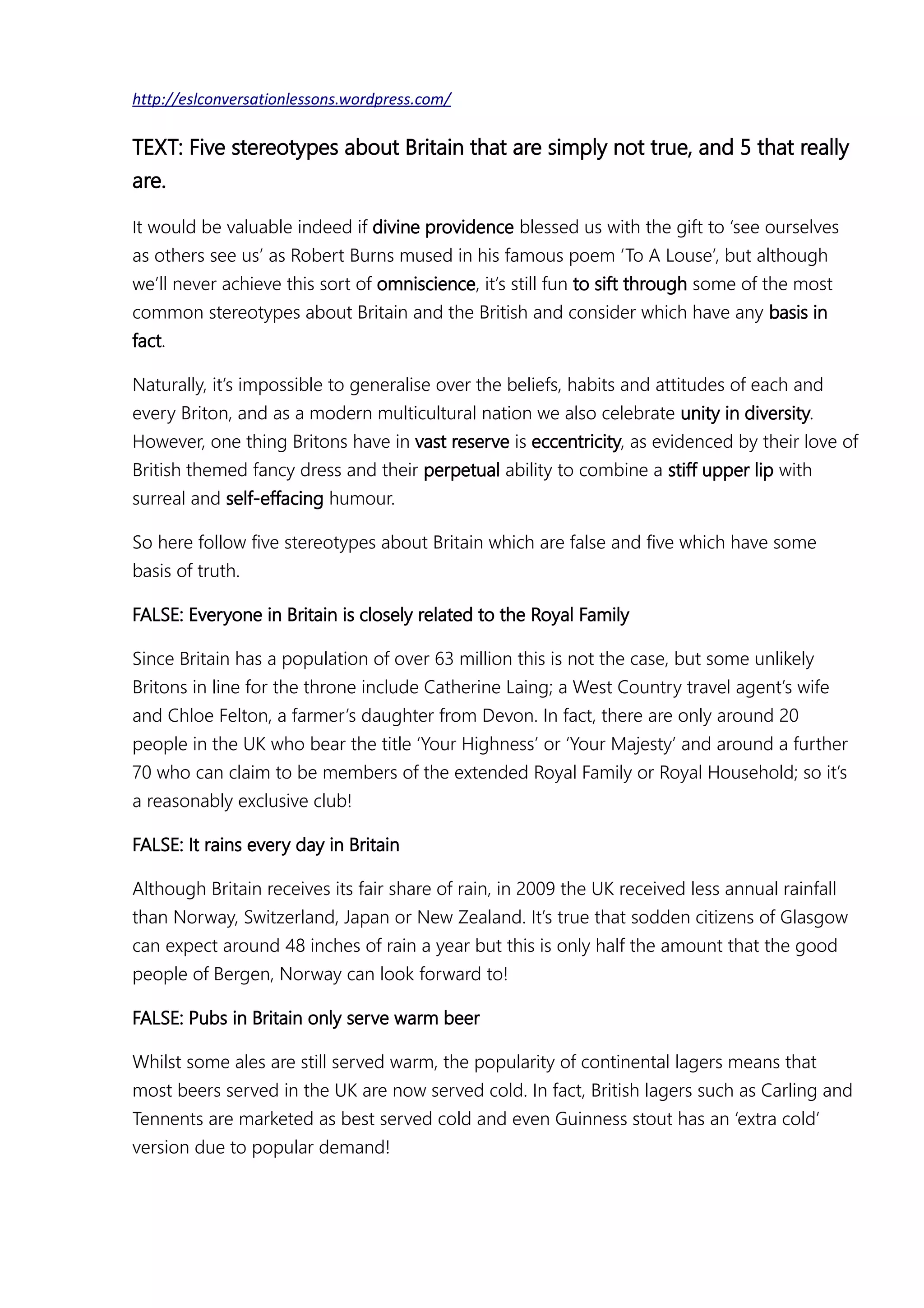 Stereotype lesson2 | PDF