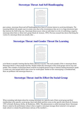 Stereotype-Threat | PDF