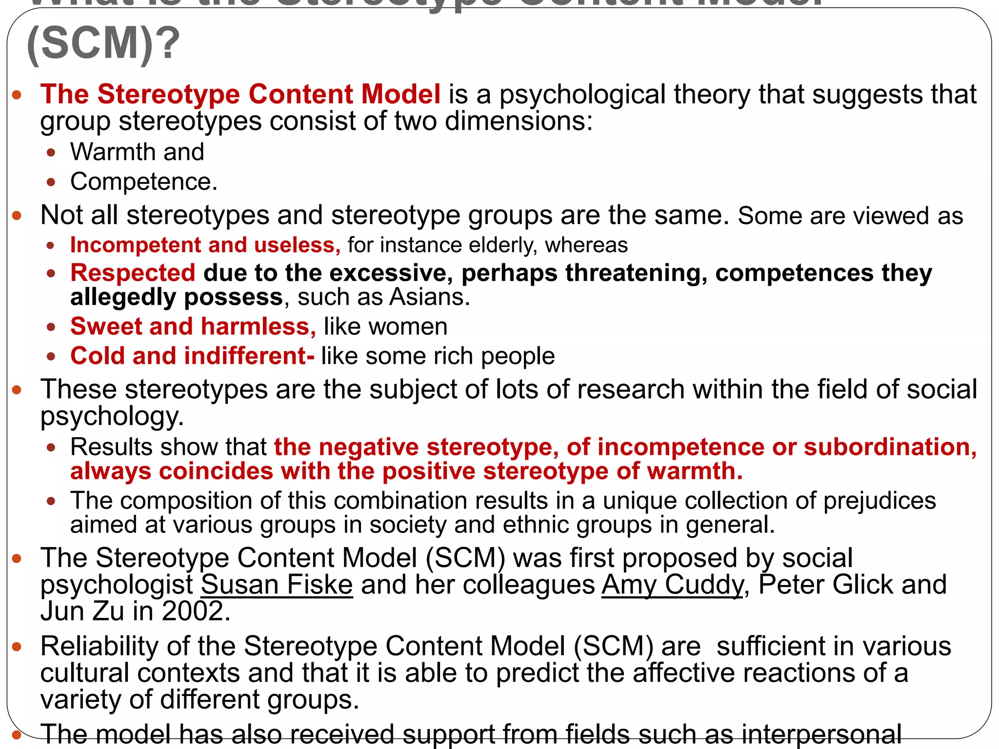 Stereotype content model (scm) | PPTX