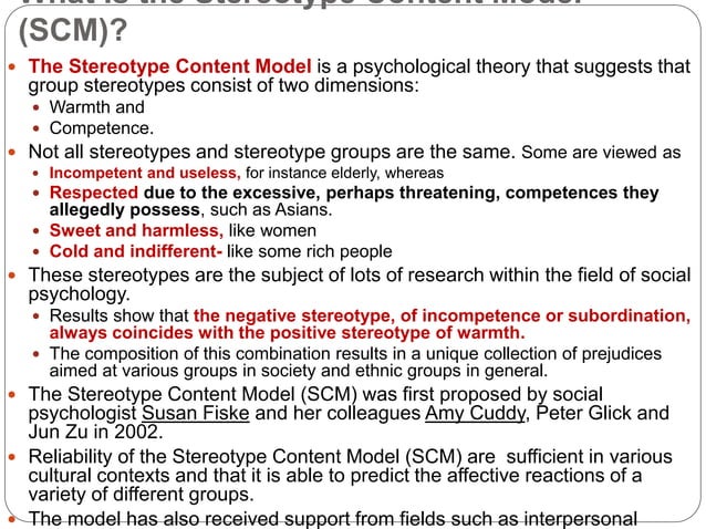Stereotype content model (scm) | PPTX