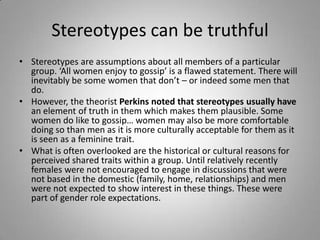 Stereotypes | PPTX | Dating | Family and Relationships