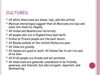 Stereotypes-description and analysis of stereotypes | PPT