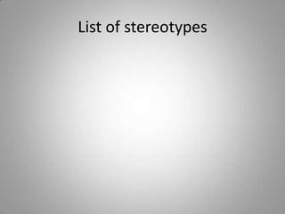 Stereotypes | PPTX