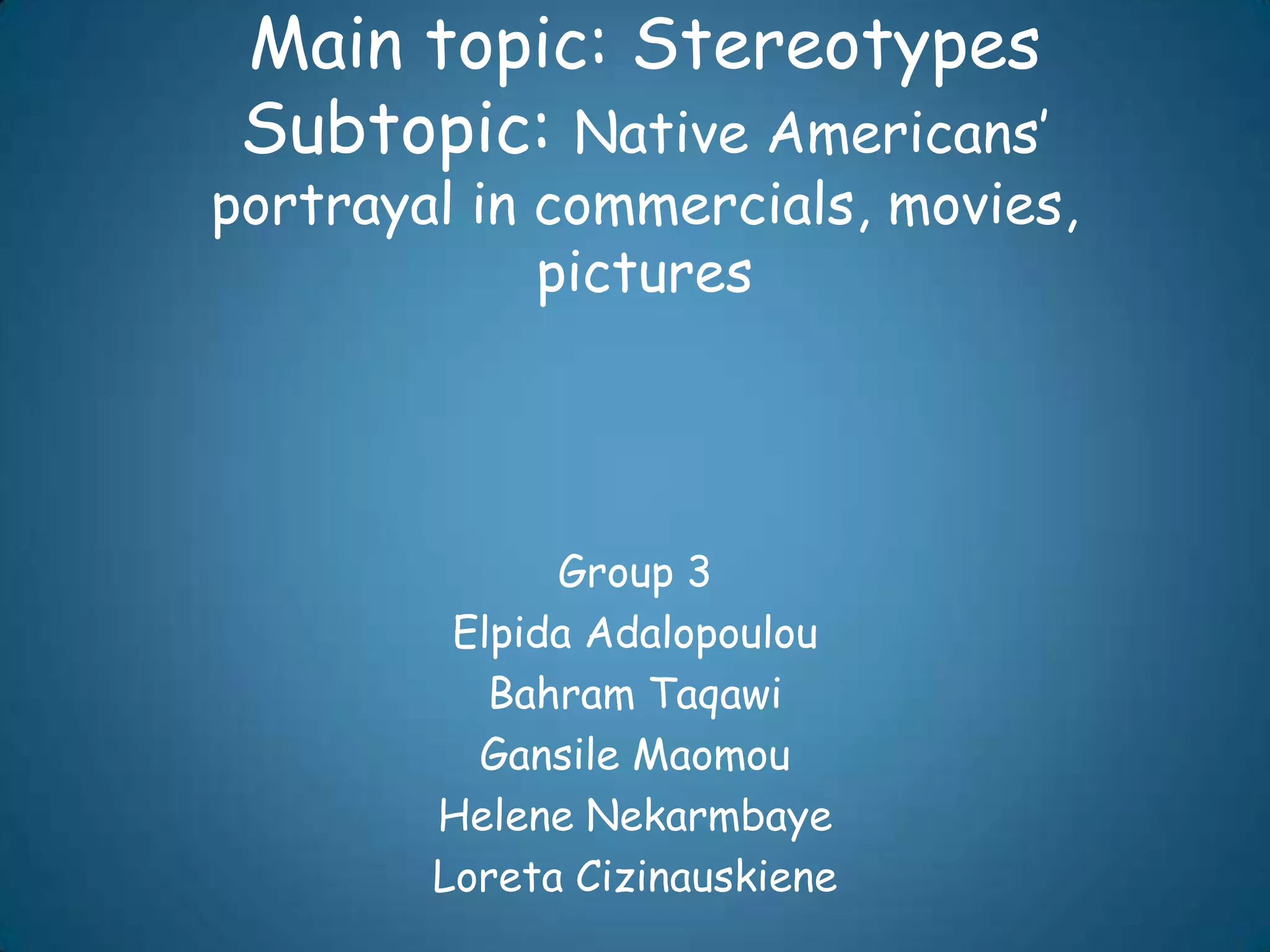 Stereotypes, Urbana project | PPT