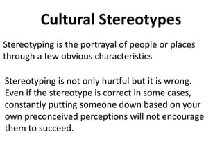 Stereotypes | PPTX | Family and Relationships