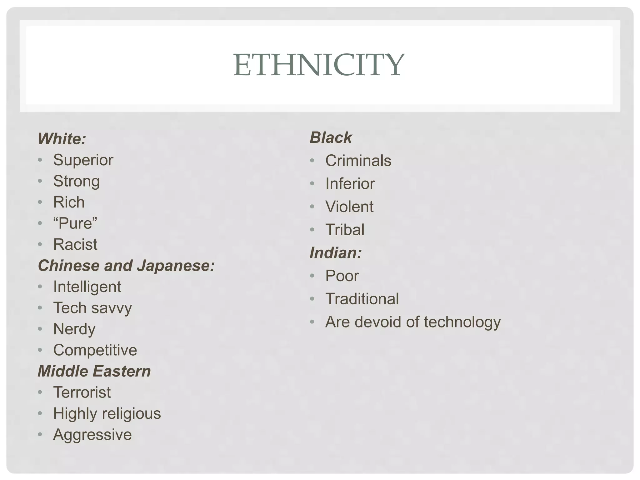 Examples of stereotypes in T.V drama | PPT
