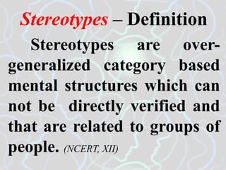 Stereotypes Definition and Meaning PPT