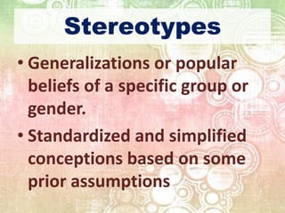 Stereotypes and alternative lifestyles | PPT