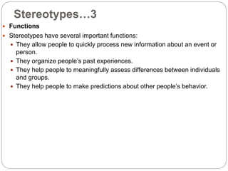 Stereotypes and prejudice | PPTX
