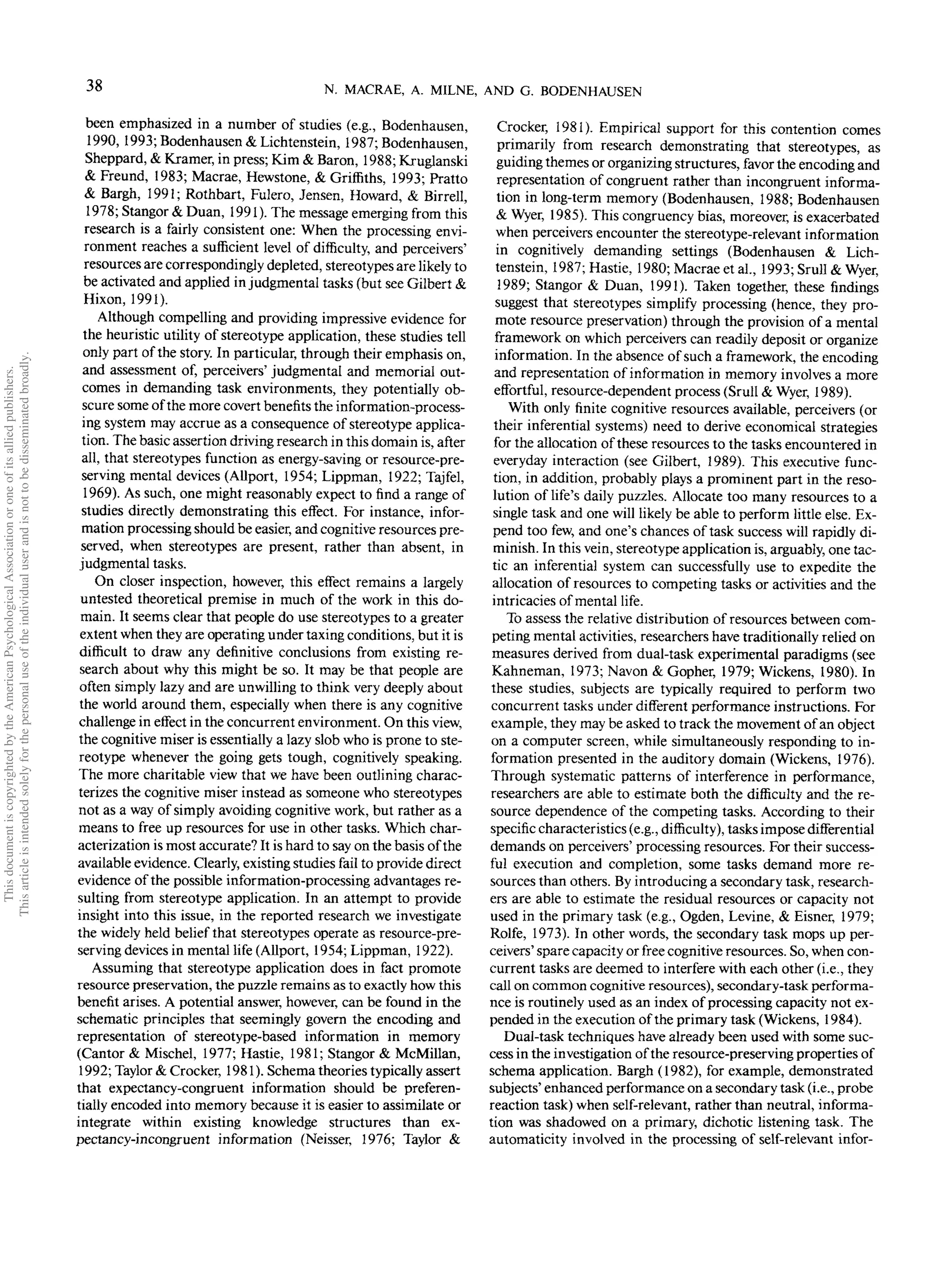 Stereotypes as energy-saving devices A peek inside the cognitive ...