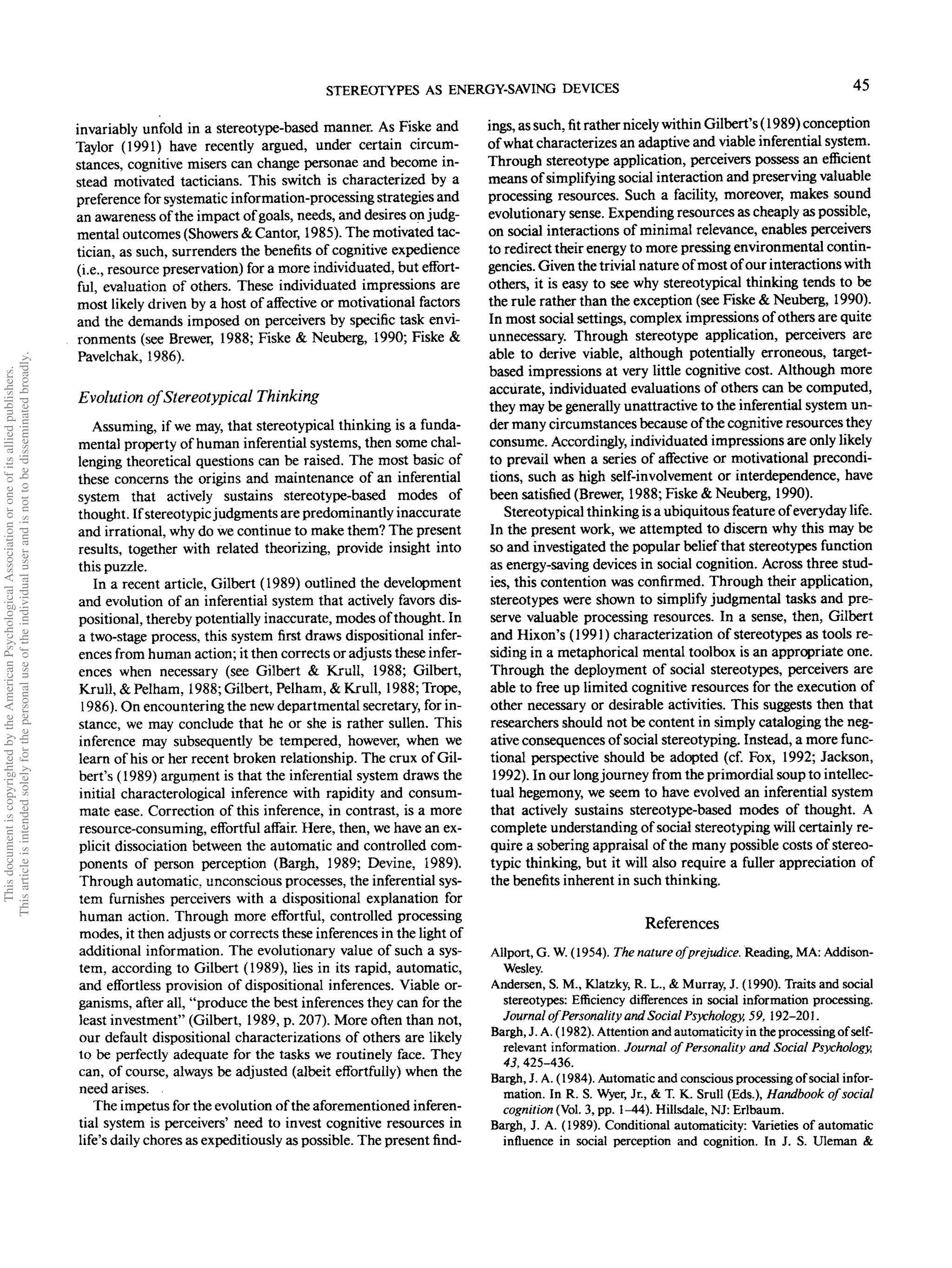 Stereotypes as energy-saving devices A peek inside the cognitive ...