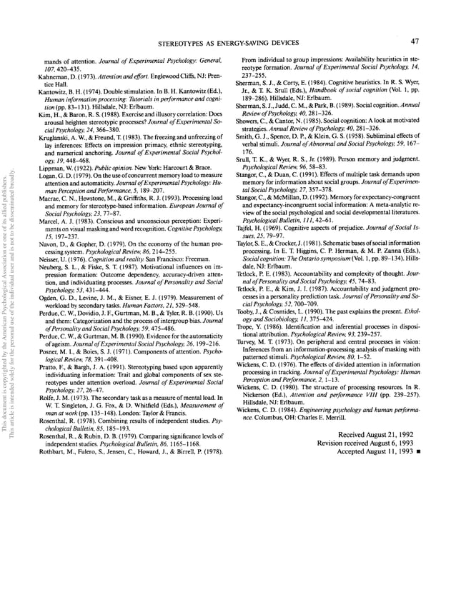 Stereotypes as energy-saving devices A peek inside the cognitive ...