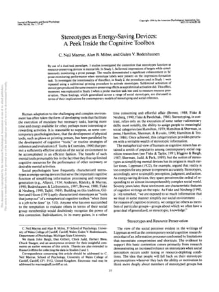Stereotypes as energy-saving devices A peek inside the cognitive ...