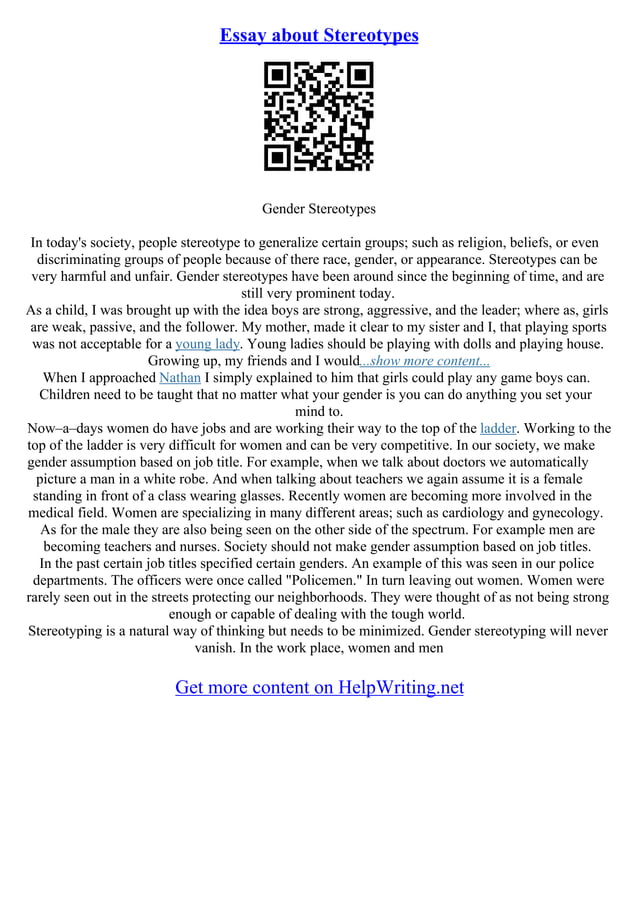 Stereotypes Essay | PDF