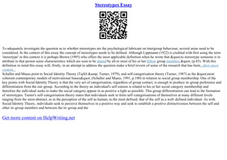 Stereotypes Essay | PDF