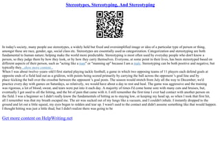 Stereotypes Essay | PDF