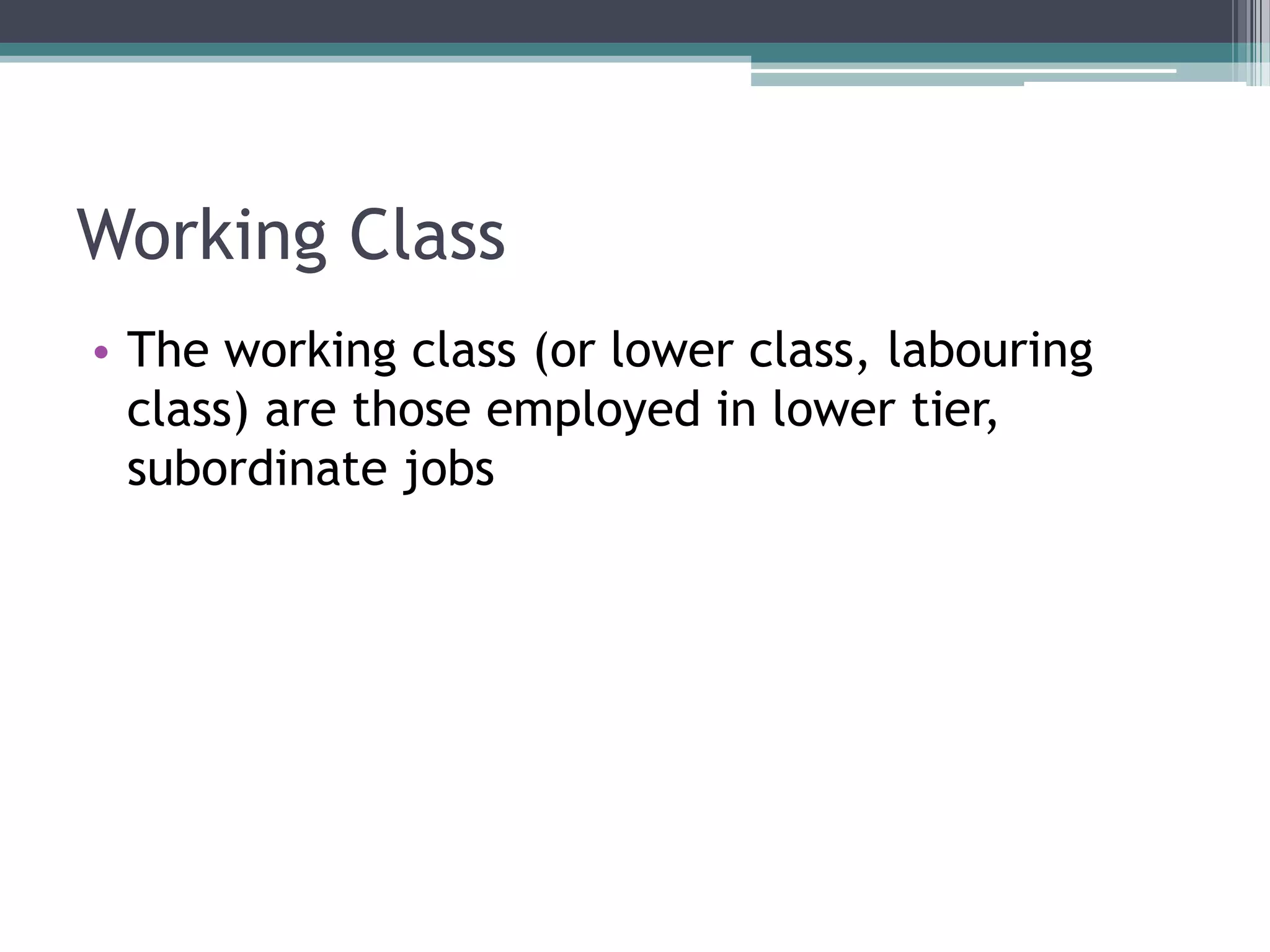 Stereotypes of class and status | PPTX