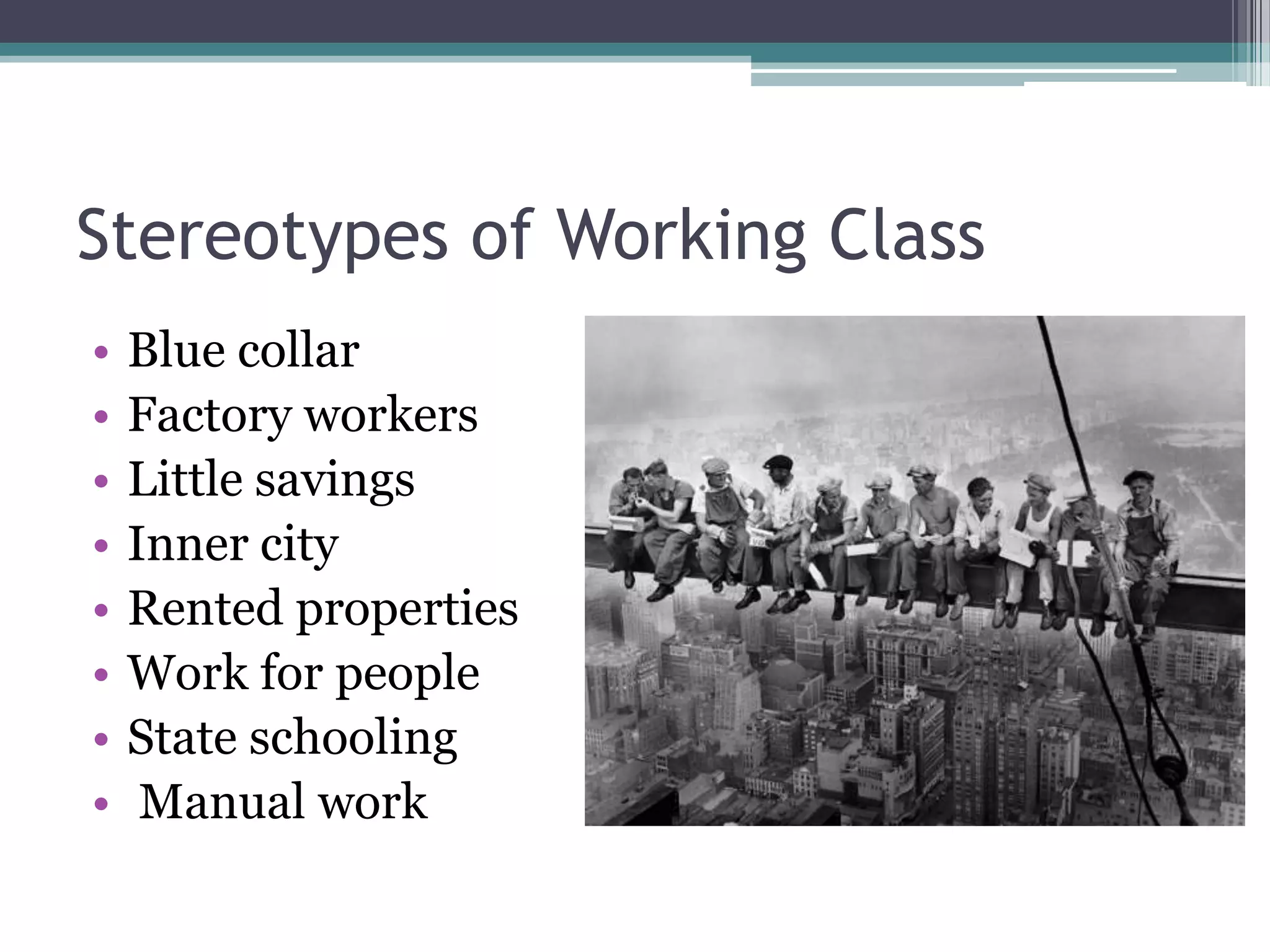Stereotypes of class and status | PPTX