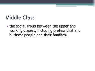 Stereotypes of class and status | PPTX