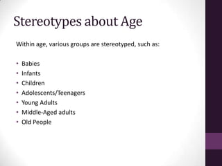 Stereotypes on Age | PPT