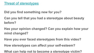 Stereotypes. What is it? Why people believe that stereotypes can ...