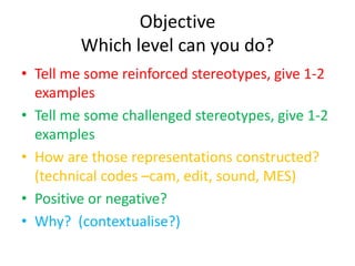 Stereotypes & representation | PPTX