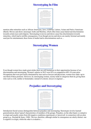 Stereotyping-Essay | PDF