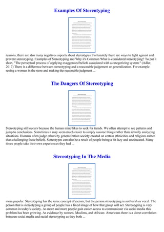 Stereotyping-Essay | PDF