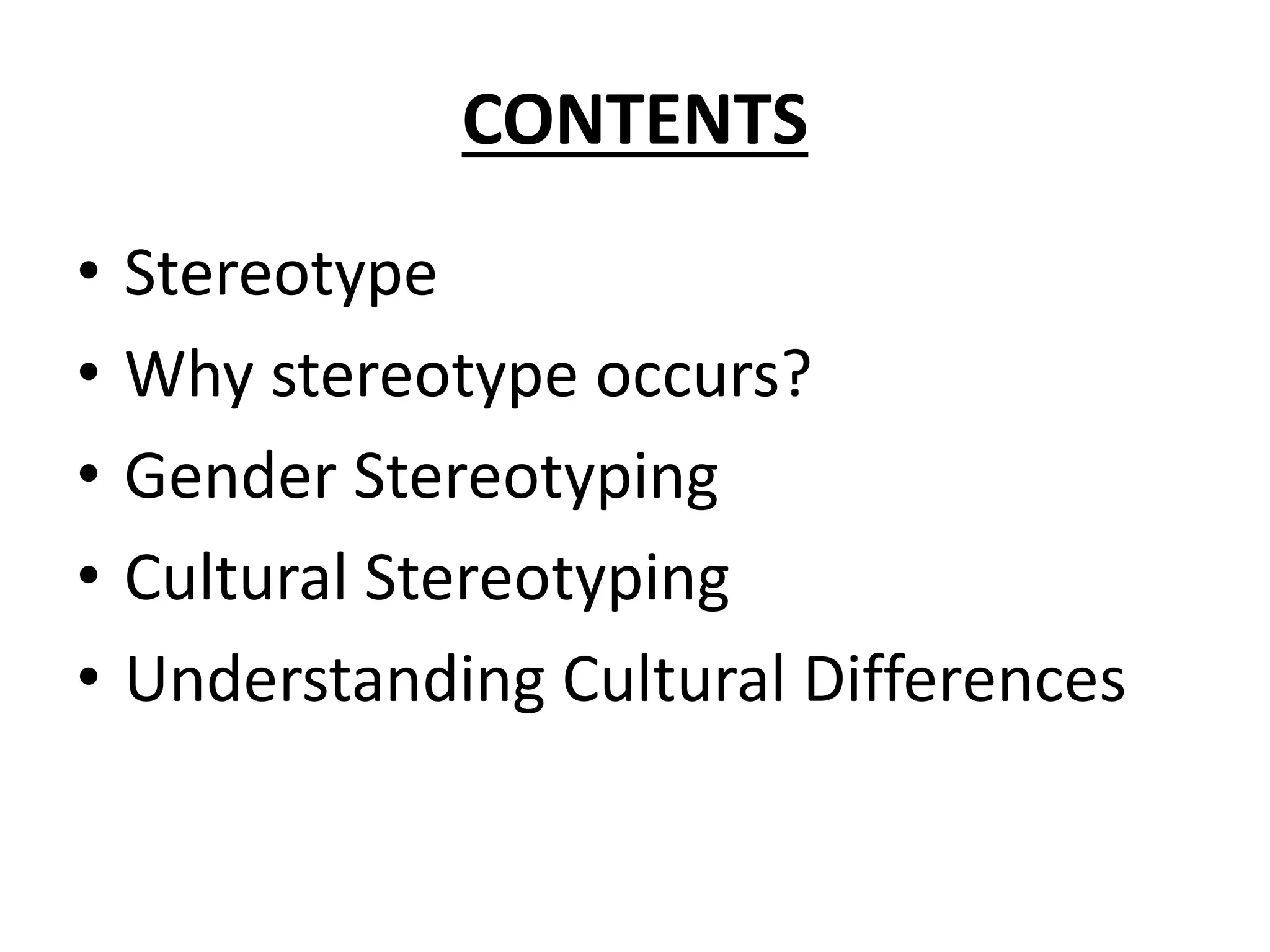 Stereotyping and cultural differences | PPTX