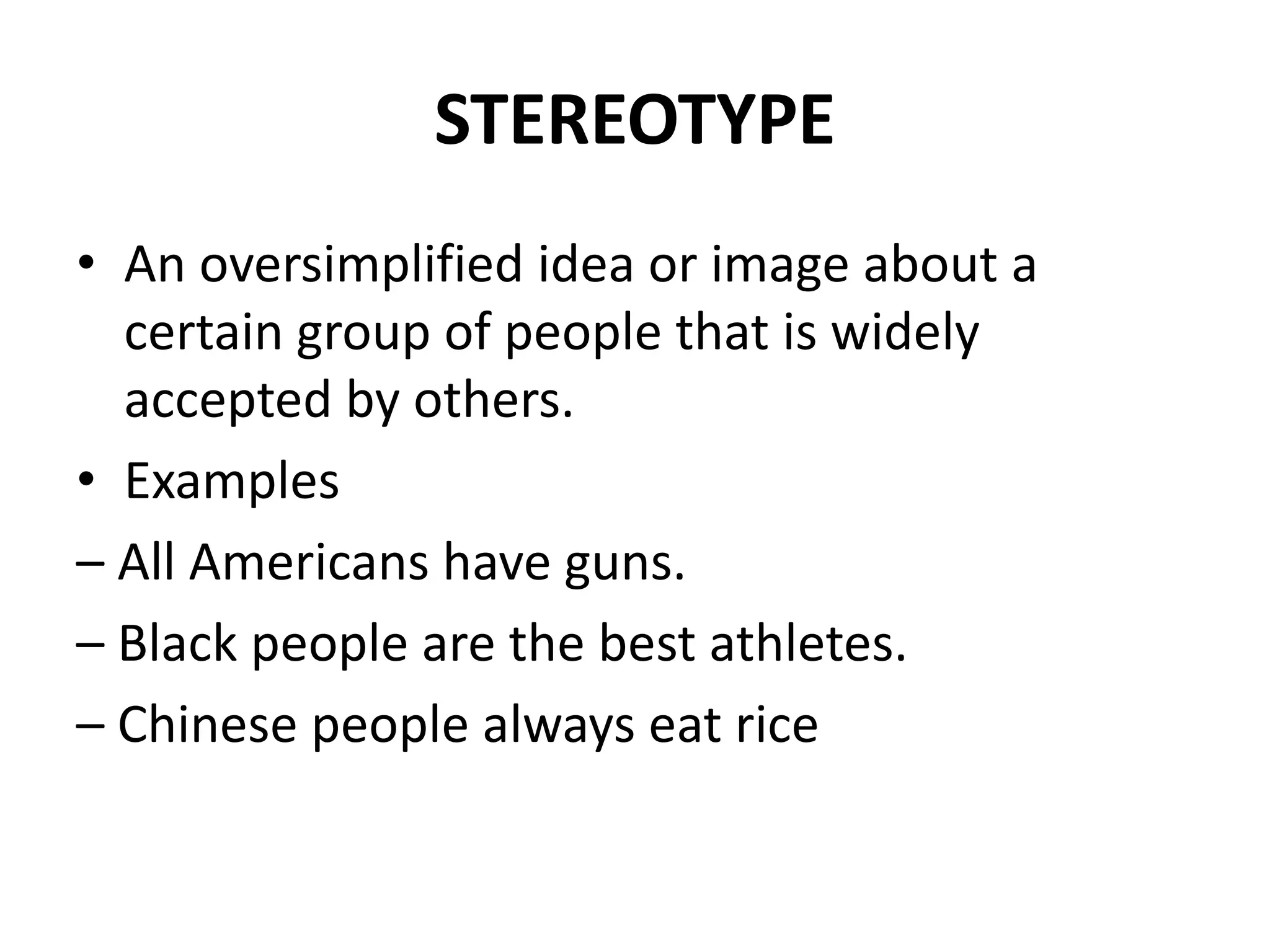 Stereotyping and cultural differences | PPTX