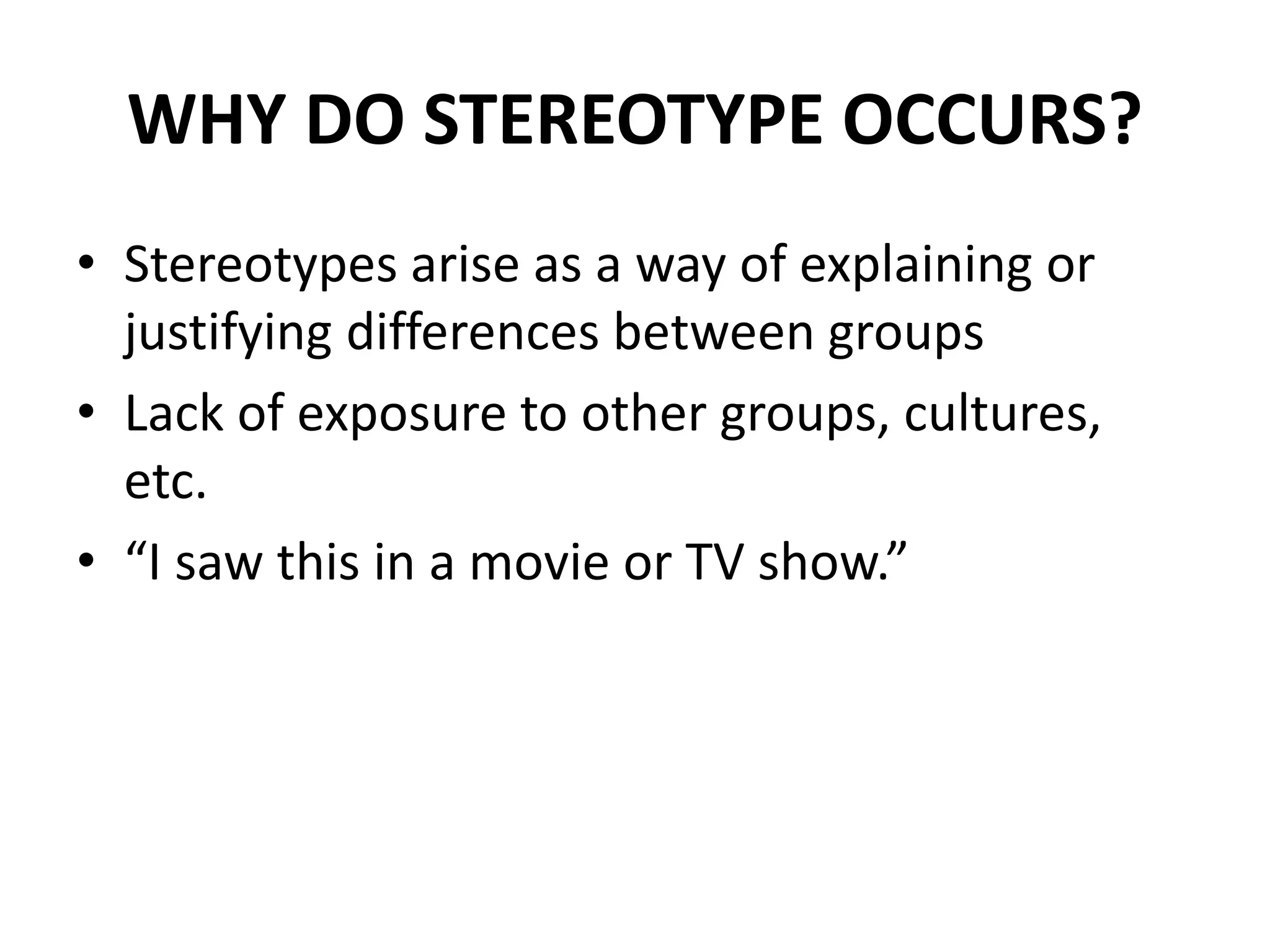 Stereotyping and cultural differences | PPTX