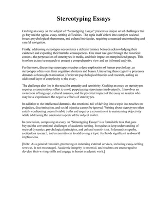 Stereotyping Essays.pdf