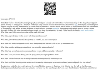 Stereotyping Examples | PPT