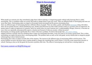 Stereotyping Examples | PPT