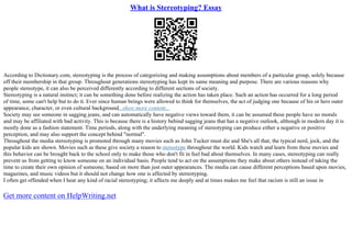 Stereotyping Examples | PPT