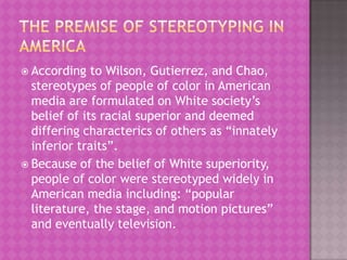Stereotyping In Mass Media | PPTX