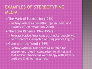 Stereotyping In Mass Media | PPTX
