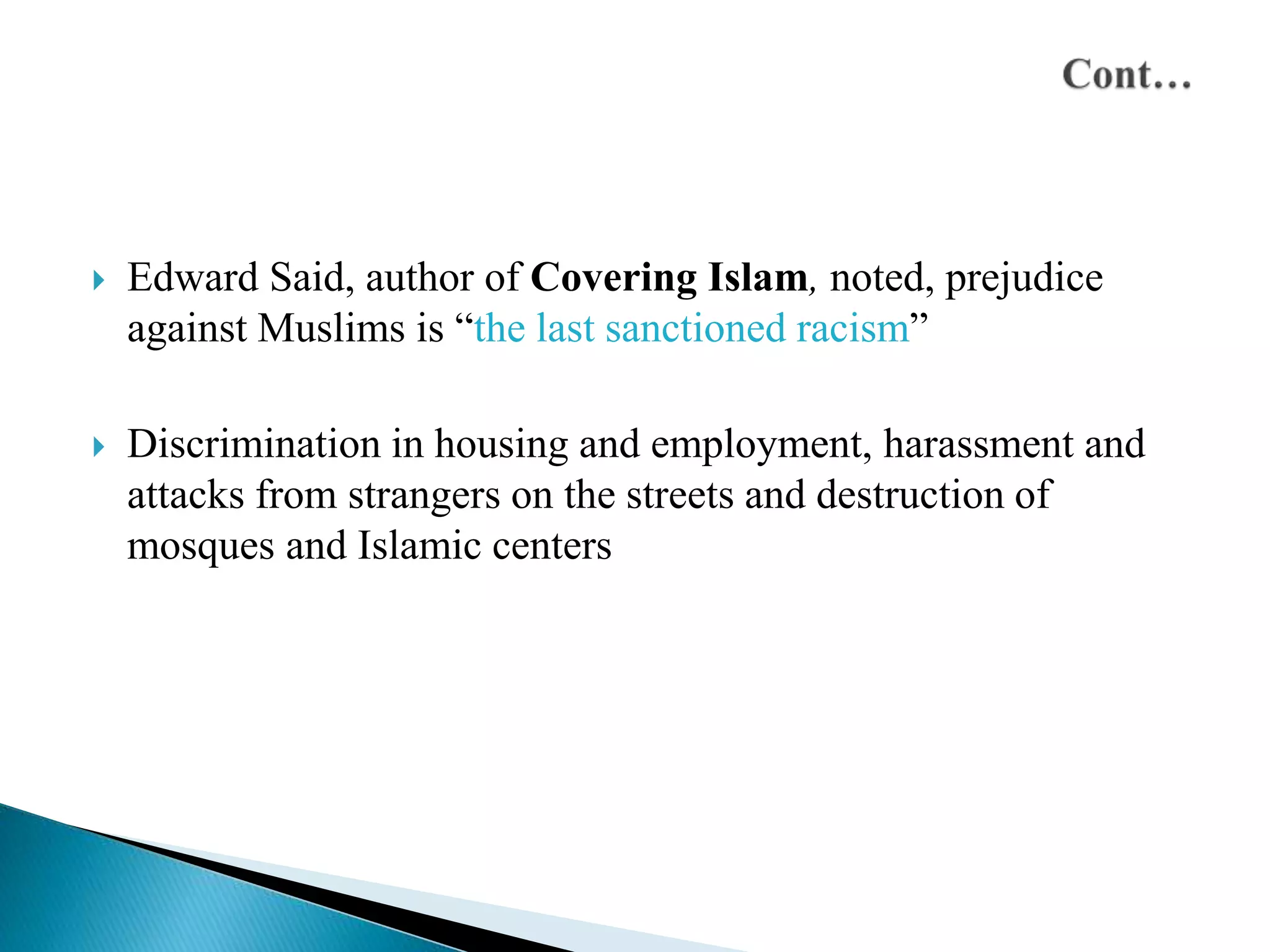 Stereotyping, Muslim Stereotyping & Islamophobia by Abid Zafar | PPT