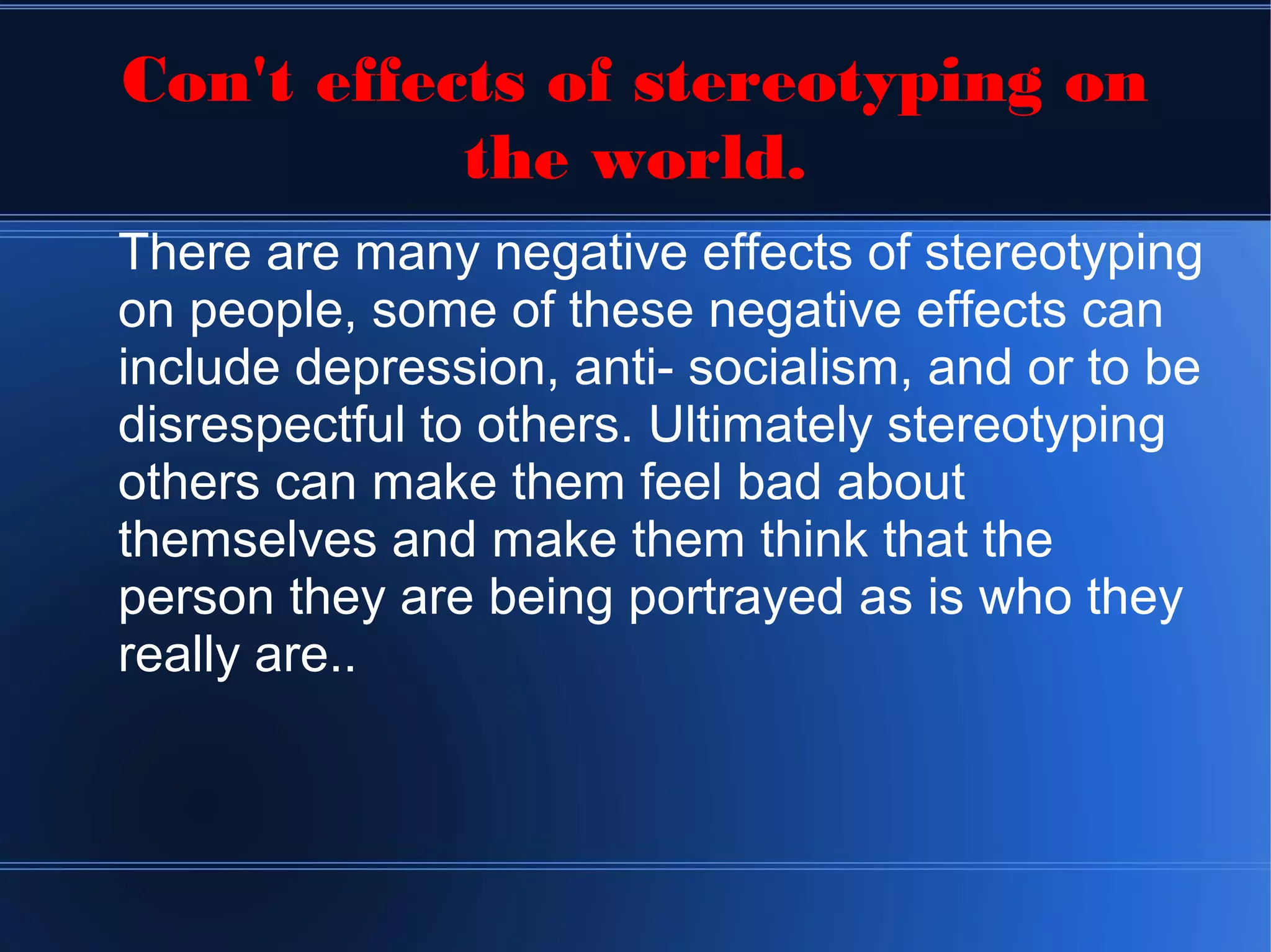 Stereotyping presentation | ODP