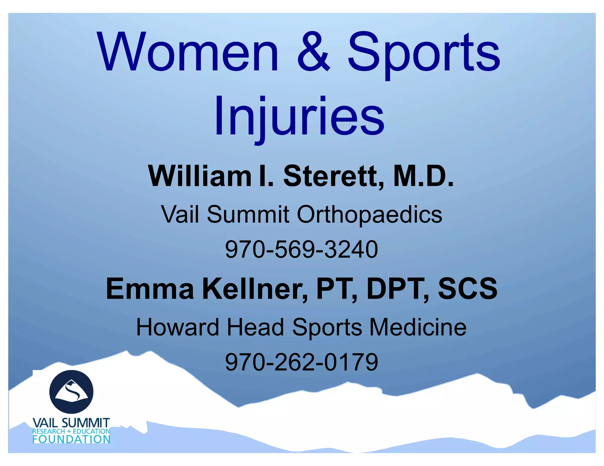 Women & Sports Injuries (Including ACL Tears in Female Athletes) | PDF