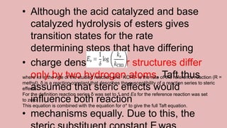Steric parameters taft’s steric factor (es) | PPTX