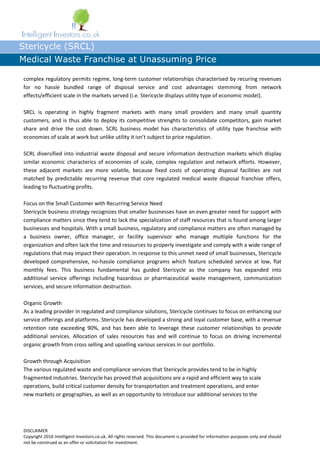 Stericycle (SRCL) - Waste management franchise at unassuming price | PDF