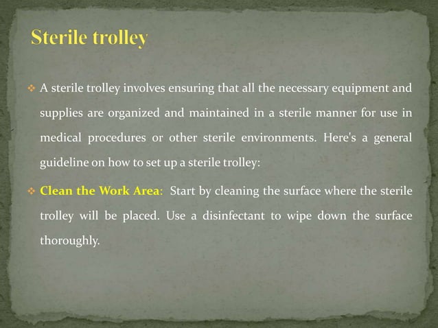 Sterile and non-sterile trolley set up.pptx | First Aid | Injuries