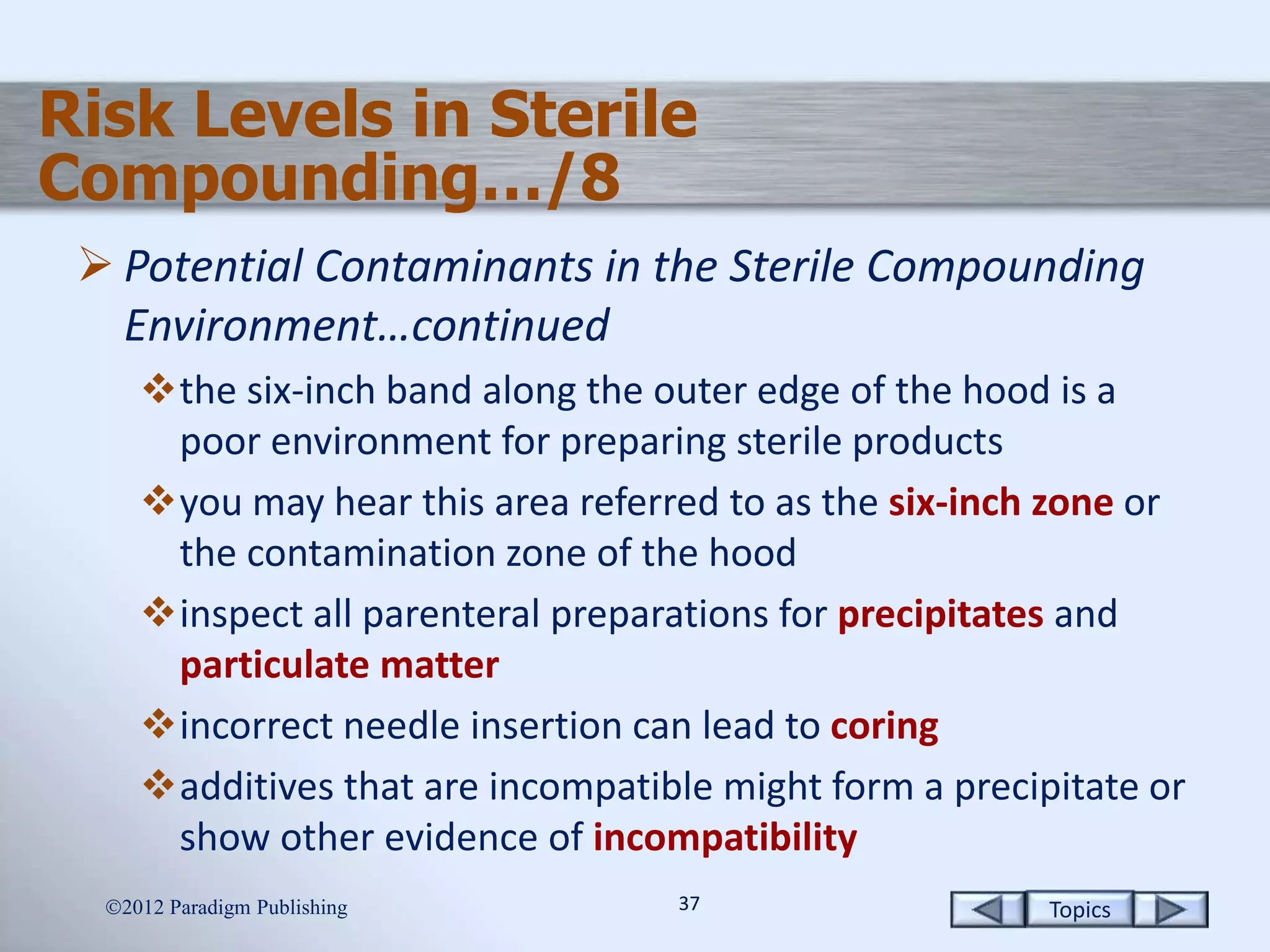 The Sterile Compounding Environment | PPTX