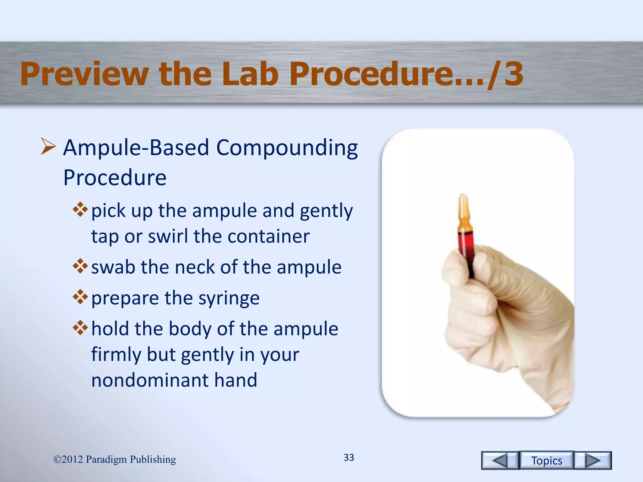Ampule-Based Preparations | PPTX