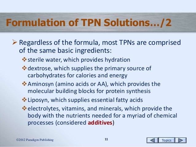 Total Parenteral Nutrition